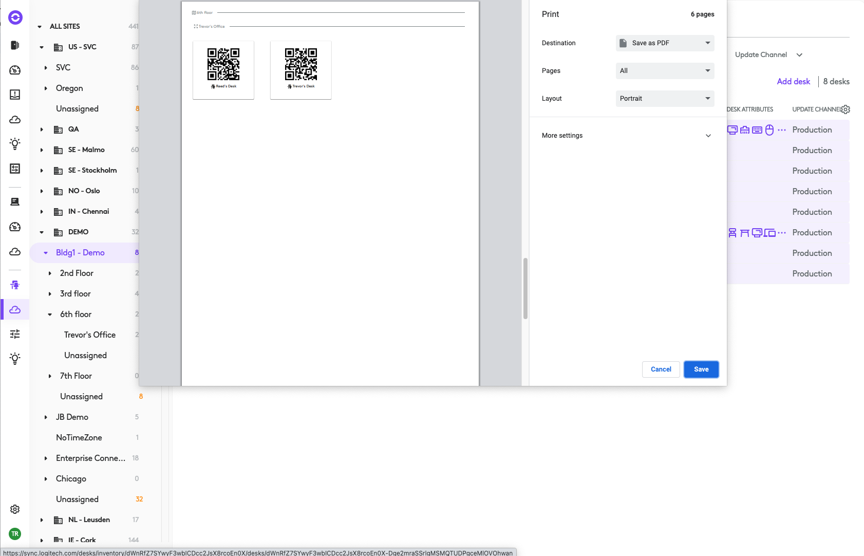 使用 QR 碼進行辦公桌預訂 – Logitech B2B Support